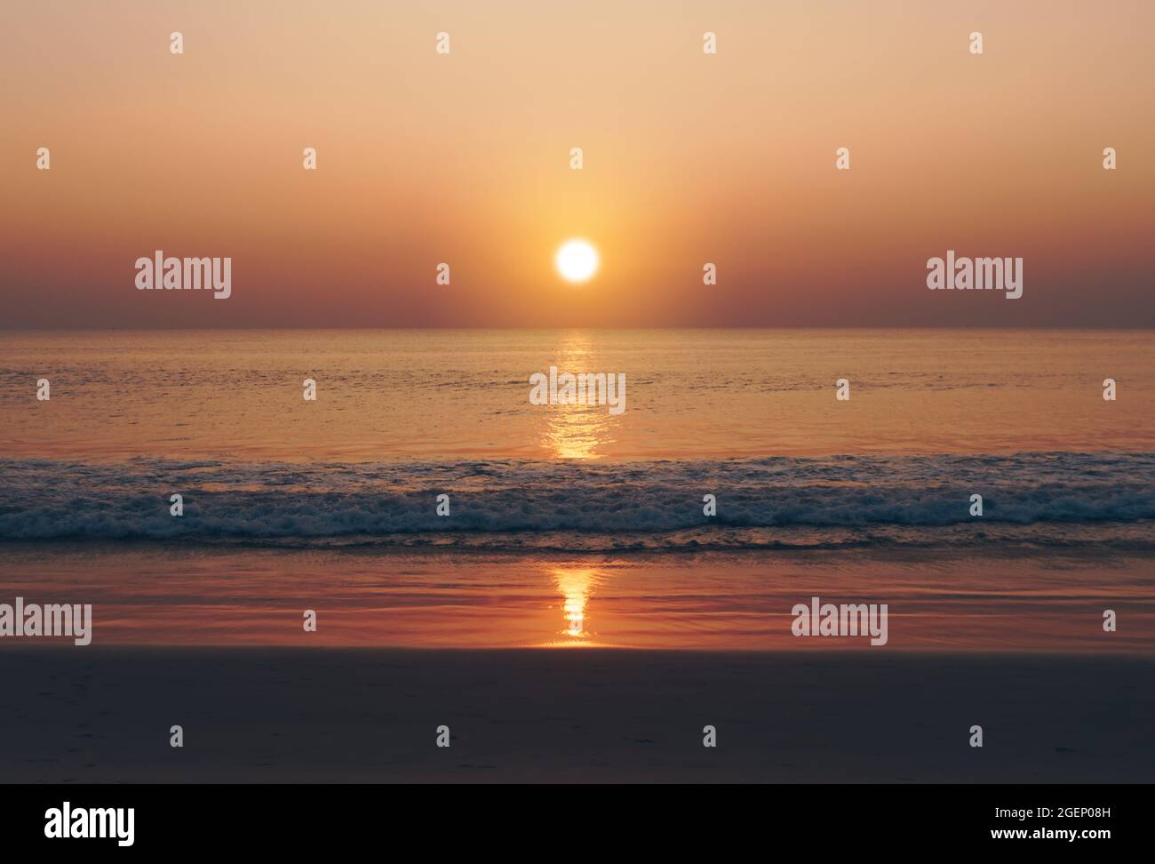 Tropical nature clean beach sunset sky time with sun light background ...