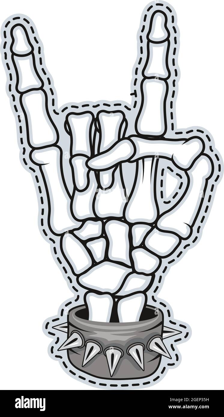 skeleton hand patch retro style icon Stock Vector Image & Art - Alamy
