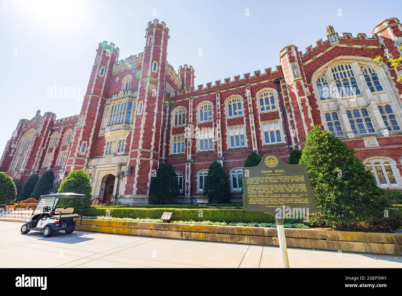 Oklahoma, AUG 10, 2021 - Exterior view of the Evans Hall of The ...