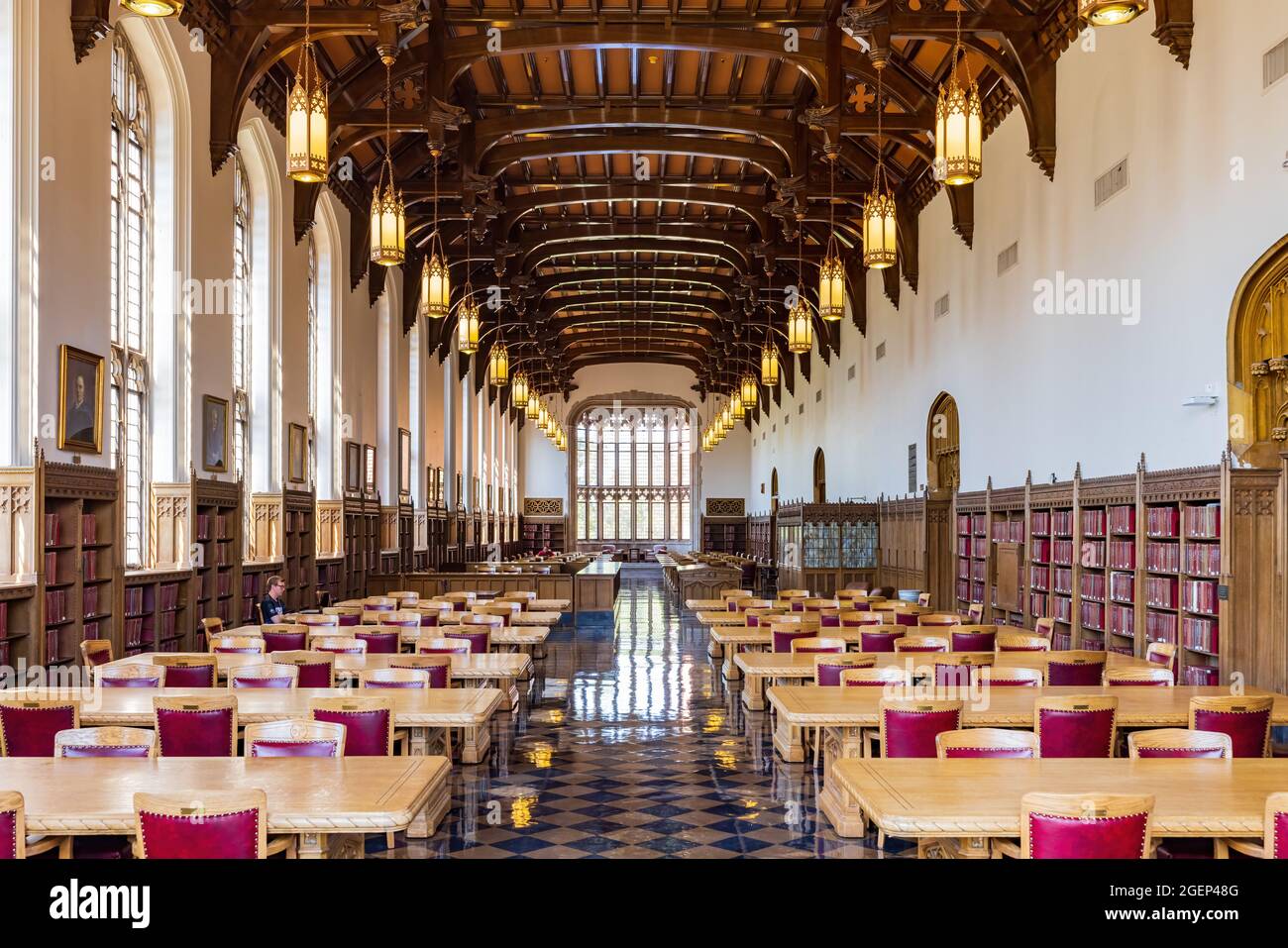 Oklahoma, AUG 10, 2021 - Interior view of the Bizzell Memorial Library ...