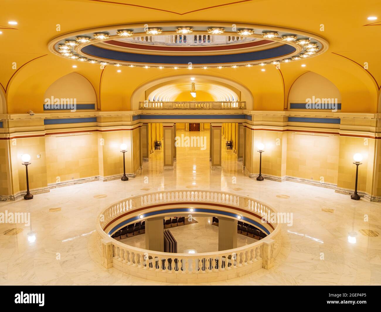 Oklahoma, AUG 9, 2021 - Interior view of the State Capital building ...