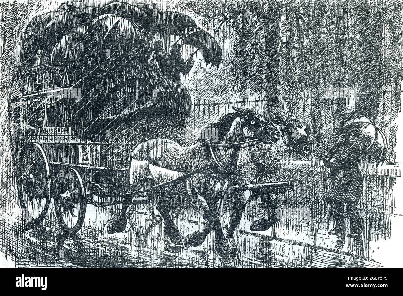 London Weather Raining Heavy Climate Change Punch 1888 Cartoon ...