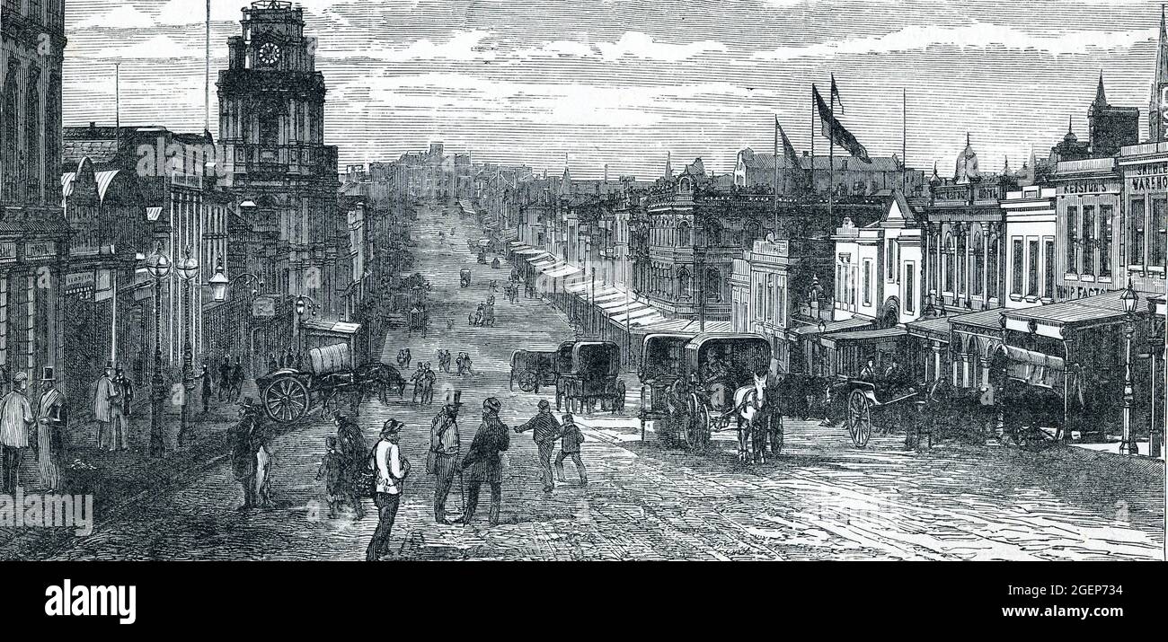 Melbourne Capital of Victoria in Australis during 1800s Stock Photo - Alamy