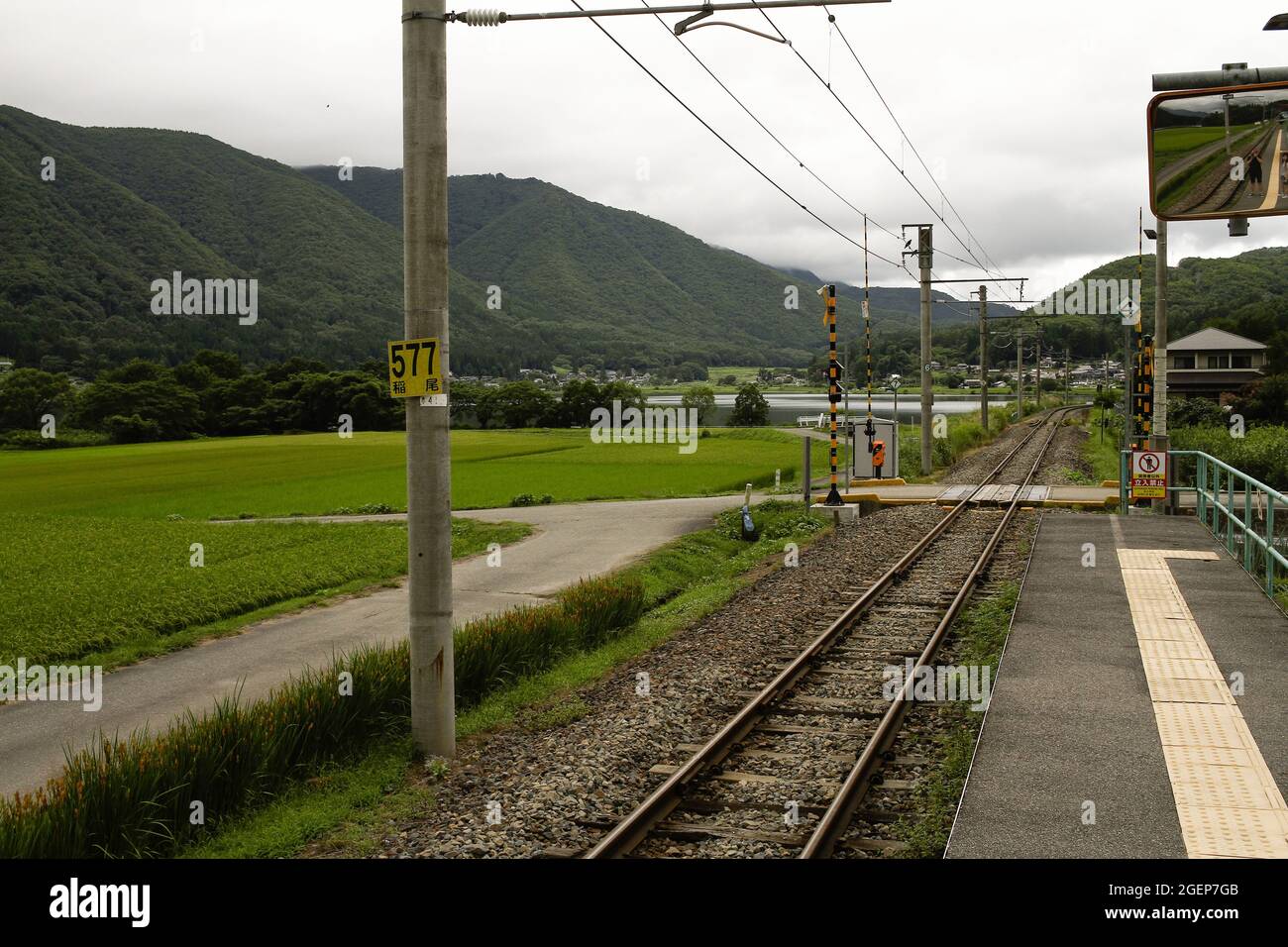 Inao, Nagano, japan, 2021-16-08 , view from Inao station. is a railway ...