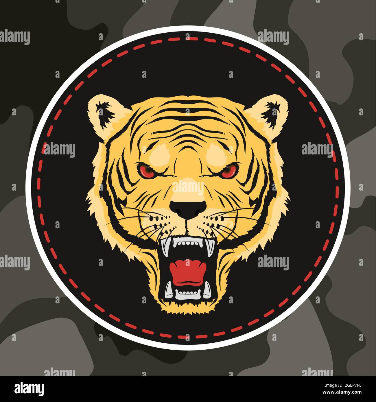 tiger patch poster retro style icon Stock Vector Image & Art - Alamy