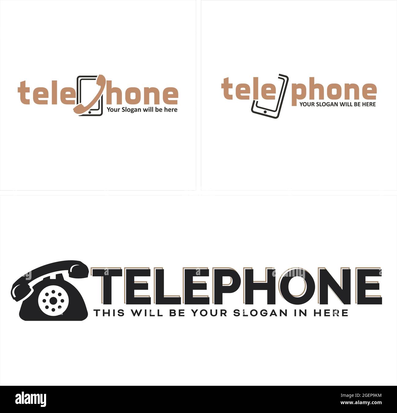 Communication phone analog technology digital logo design Stock Vector ...