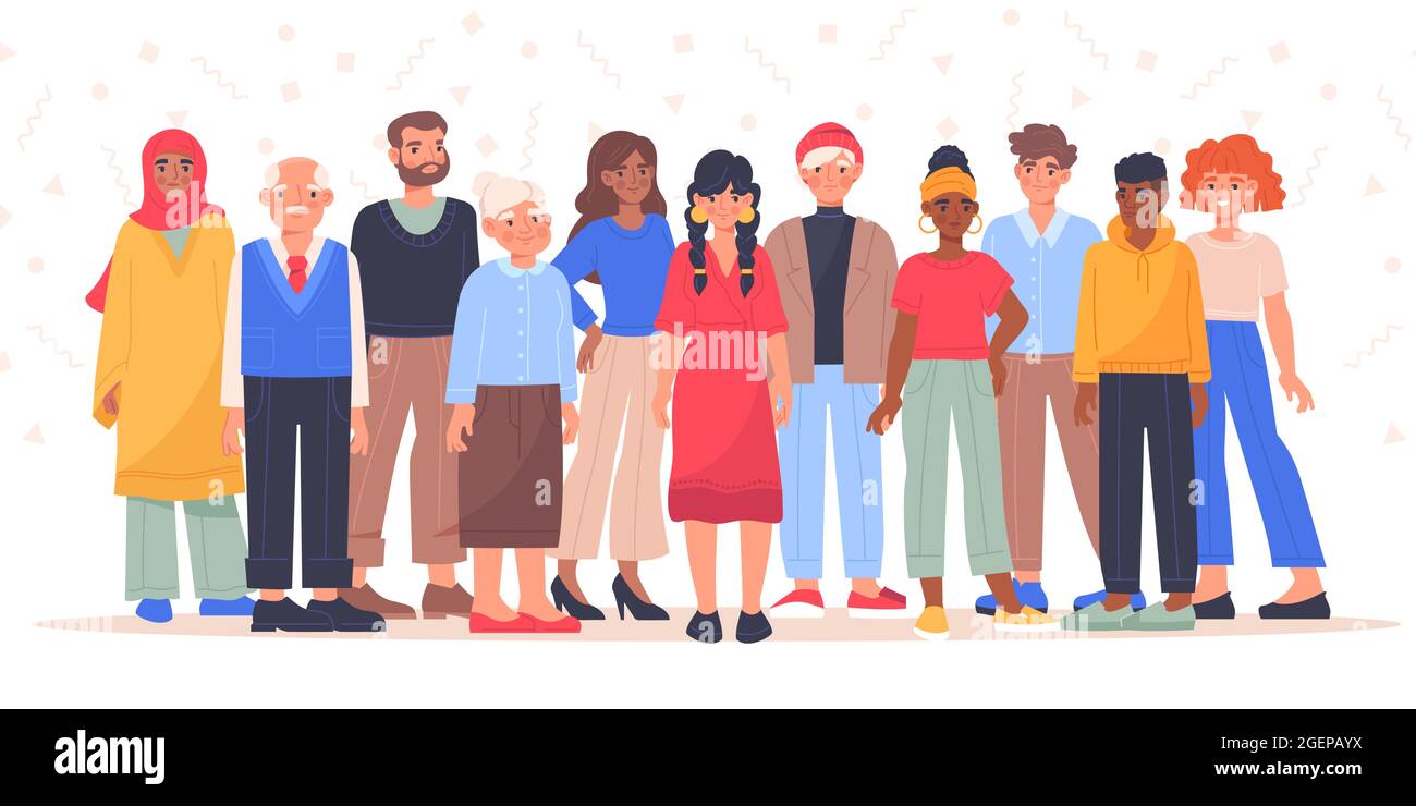 Group of diverse, multiracial and multicultural group of people Stock ...