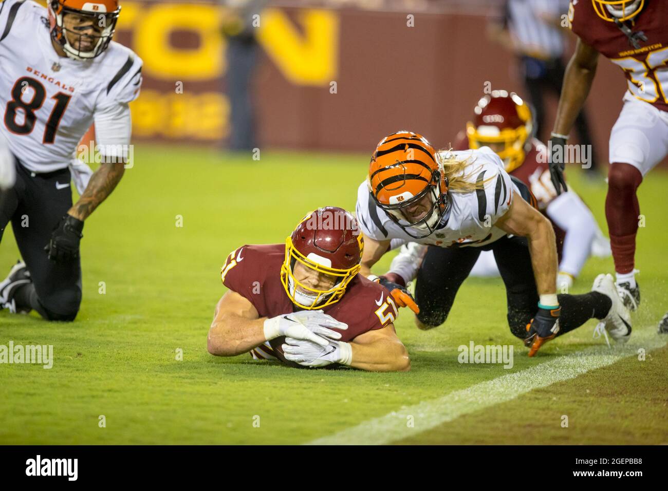 August 20, 2021: Washington Football Team outside linebacker David Mayo ...