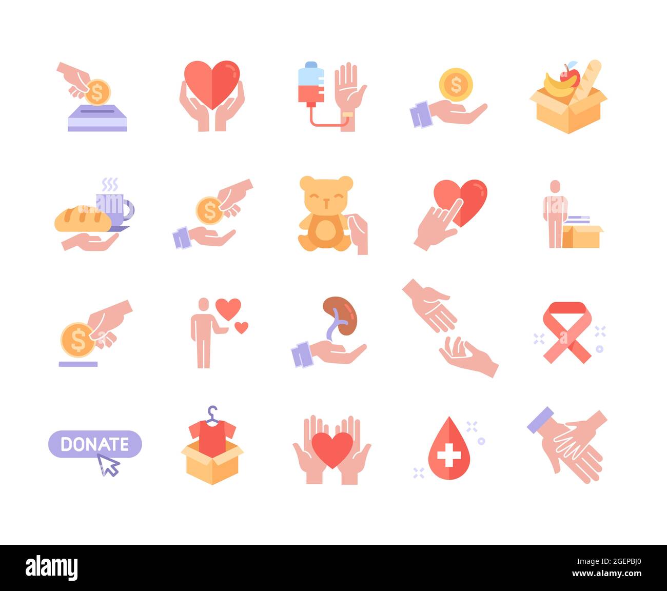 Simple set of Donations and Charity vector line icons Stock Vector ...