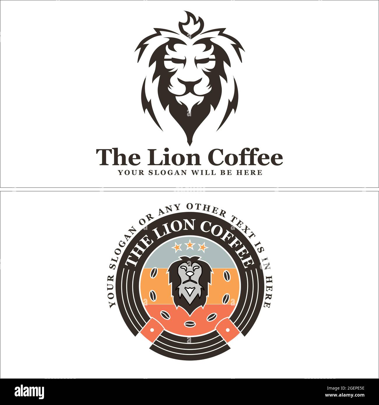 The lion coffee shop logo design Stock Vector Image & Art - Alamy