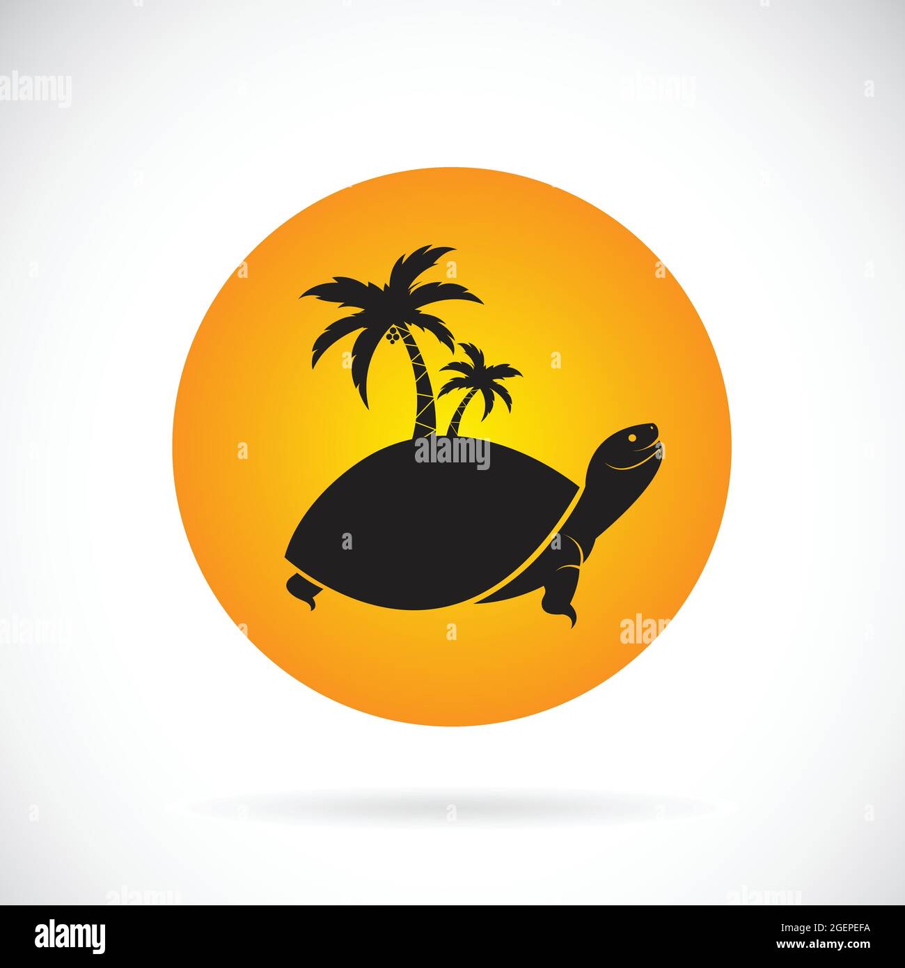 Vector image of palms tree and turtlesใ Easy editable layered vector ...