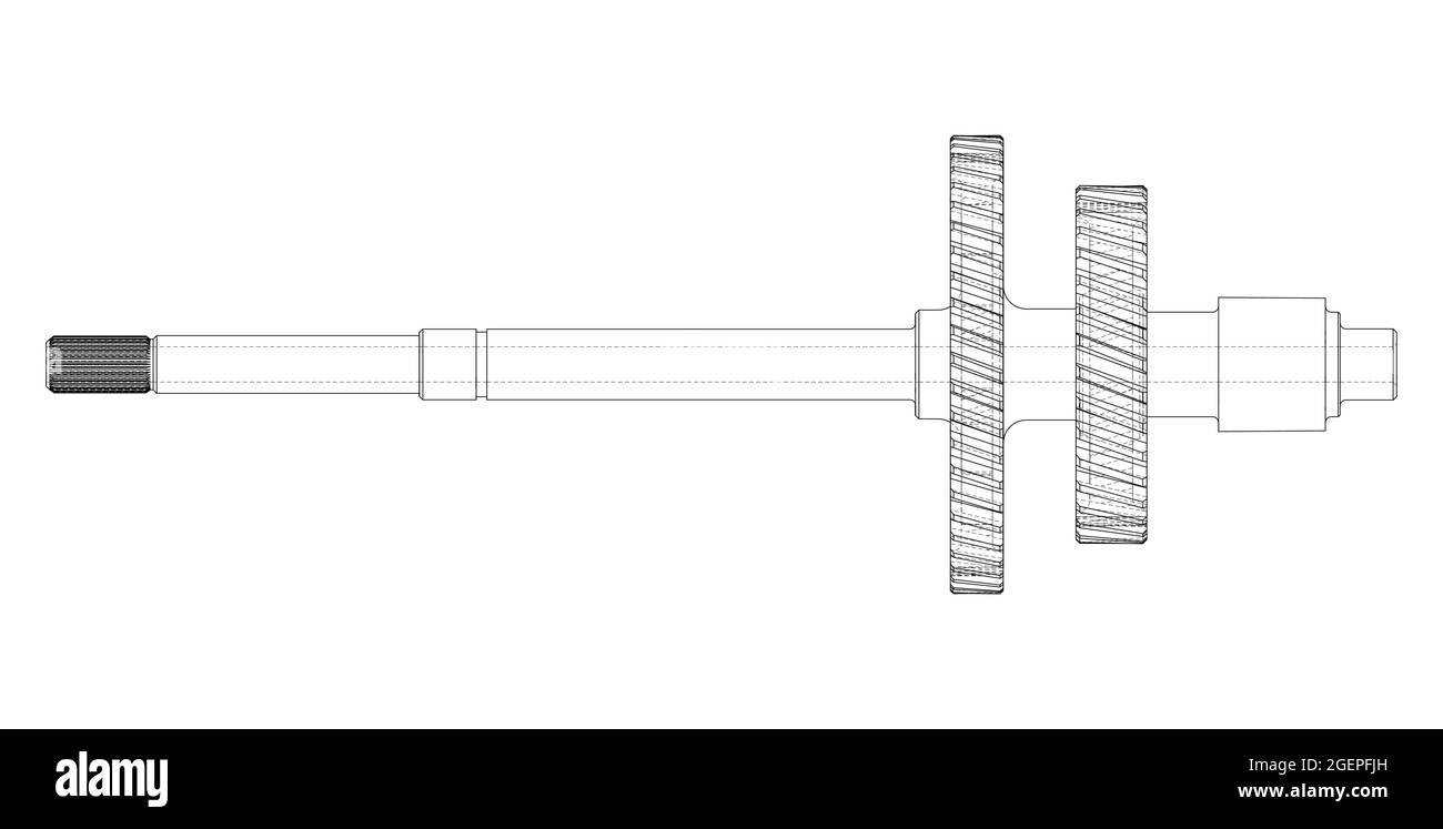 Shaft with gear wheel. Vector Stock Vector Image & Art - Alamy