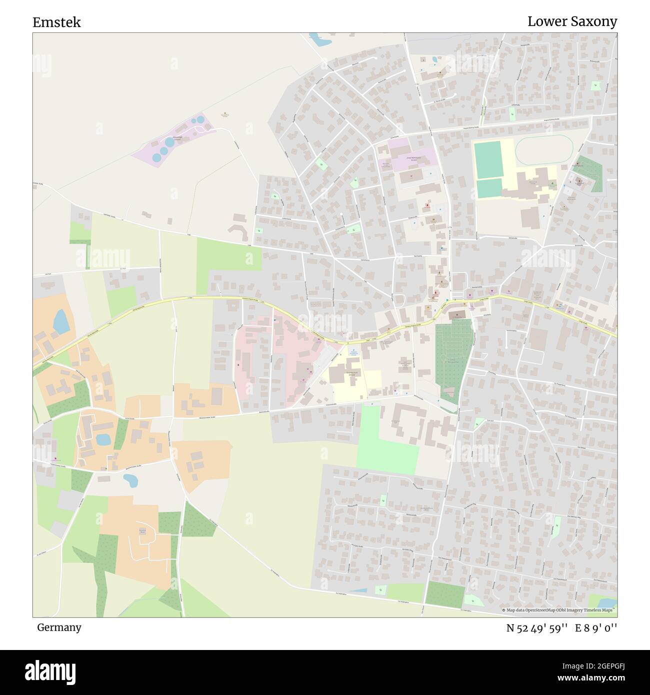Emstek, Germany, Lower Saxony, N 52 49' 59'', E 8 9' 0'', map, Timeless ...