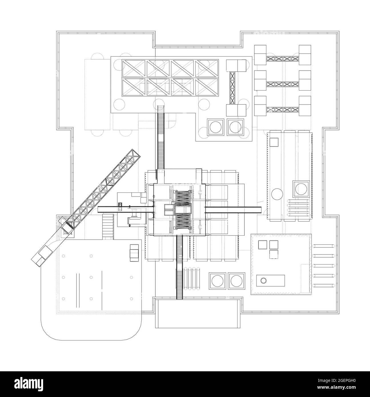 Offshore Oil Rig. Vector rendering of 3d Stock Vector Image & Art - Alamy