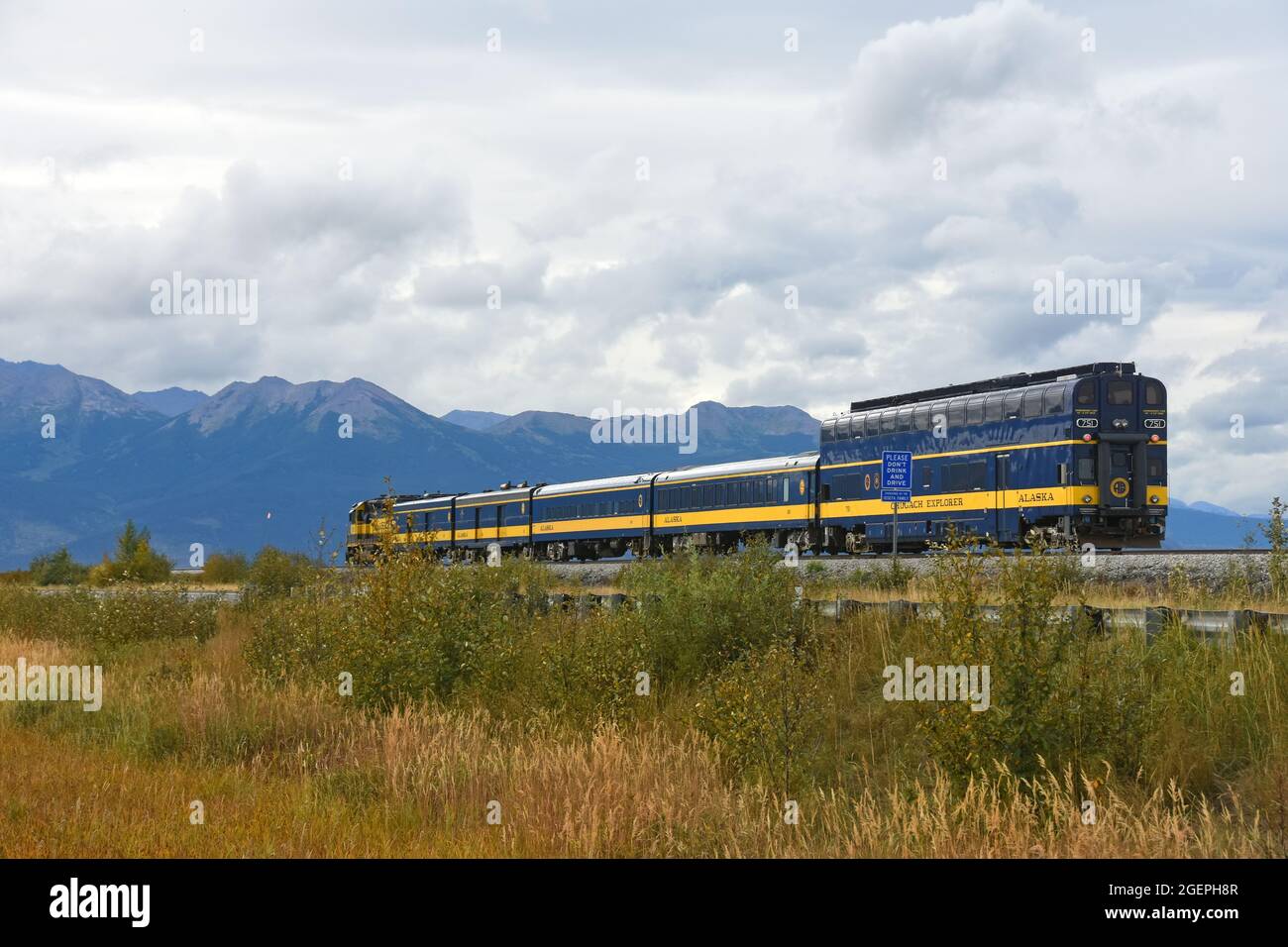Train in Alaska Stock Photo - Alamy