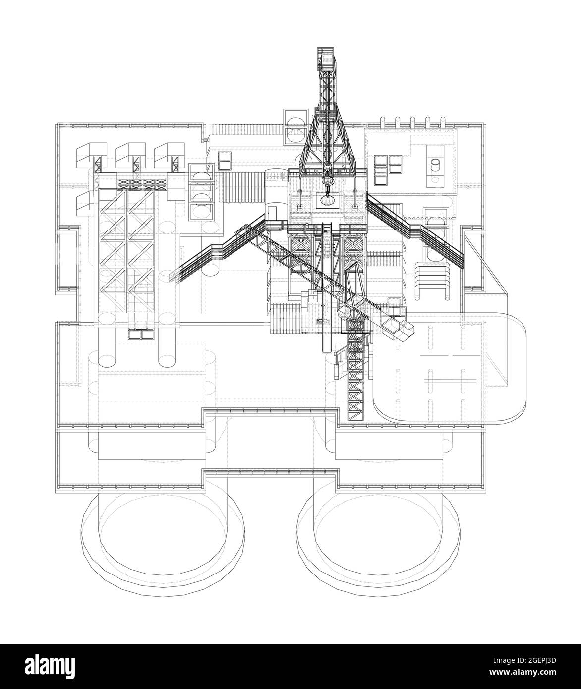 Offshore Oil Rig. Vector rendering of 3d Stock Vector Image & Art - Alamy