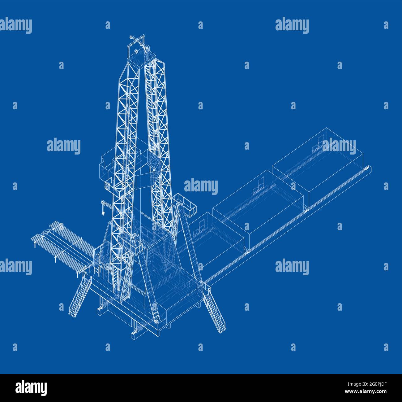 Oil rig. Orthography vector Stock Vector Image & Art - Alamy
