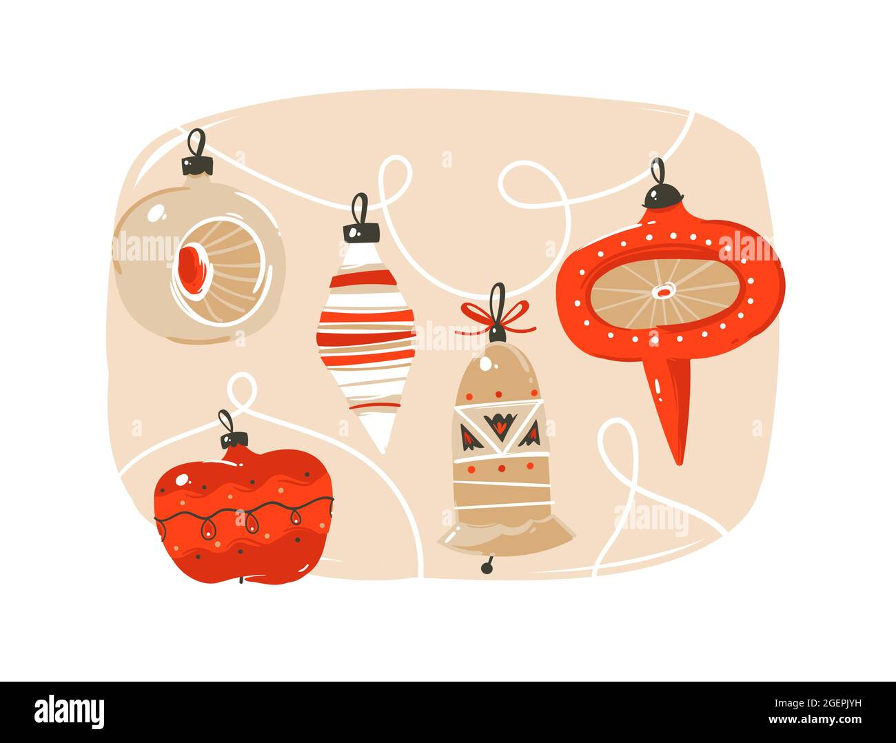 Hand drawn vector abstract fun Merry Christmas time cartoon ...