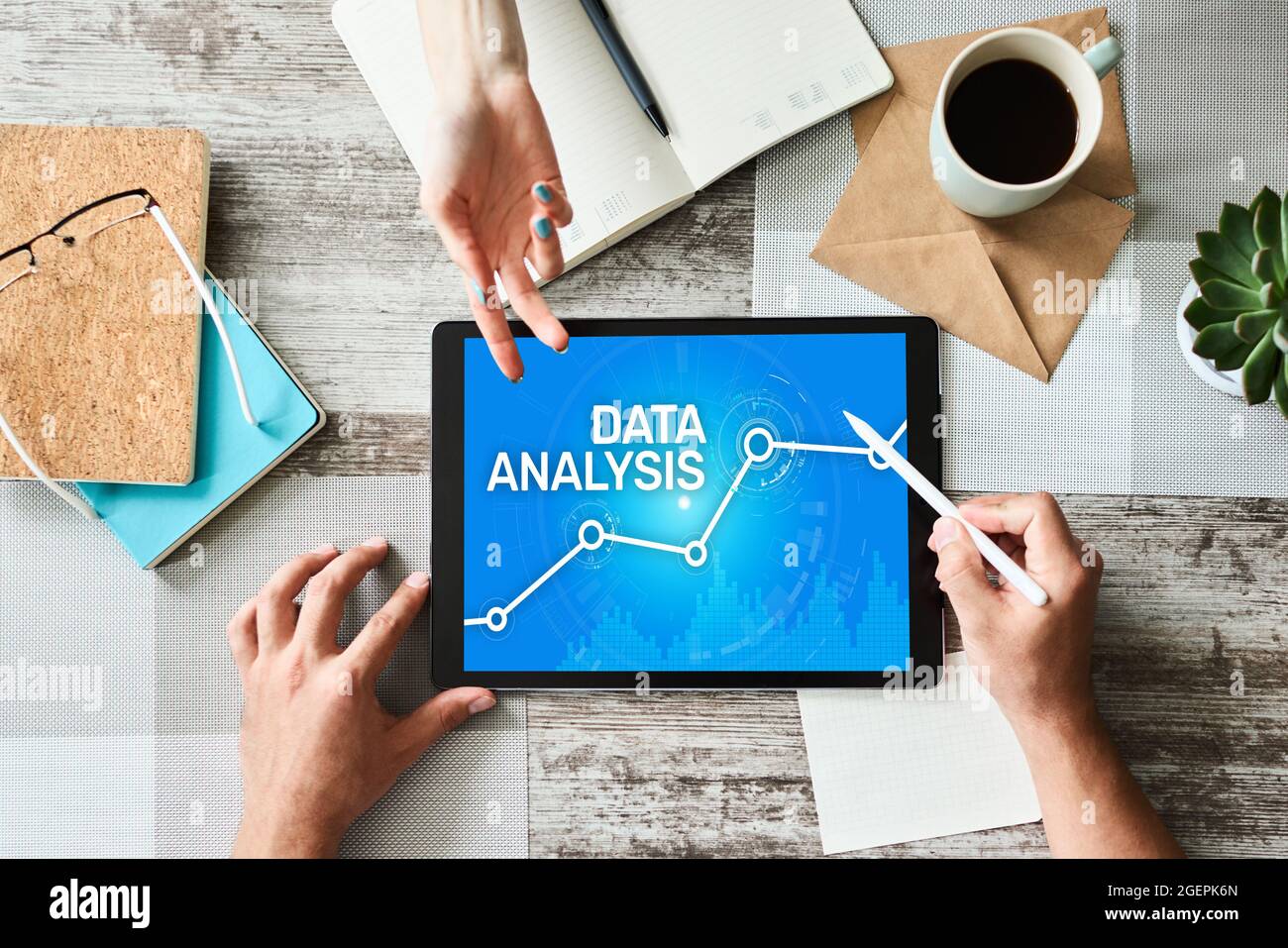 Data analysing, internet and technology concept on screen Stock Photo ...