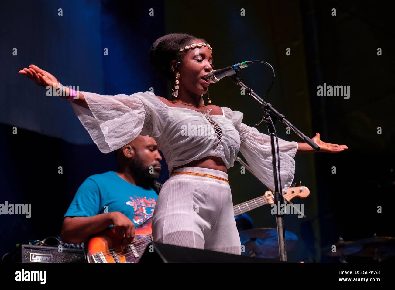 Farnham, UK, 20 August 2021. Caron Wheeler of iconic British soul band ...
