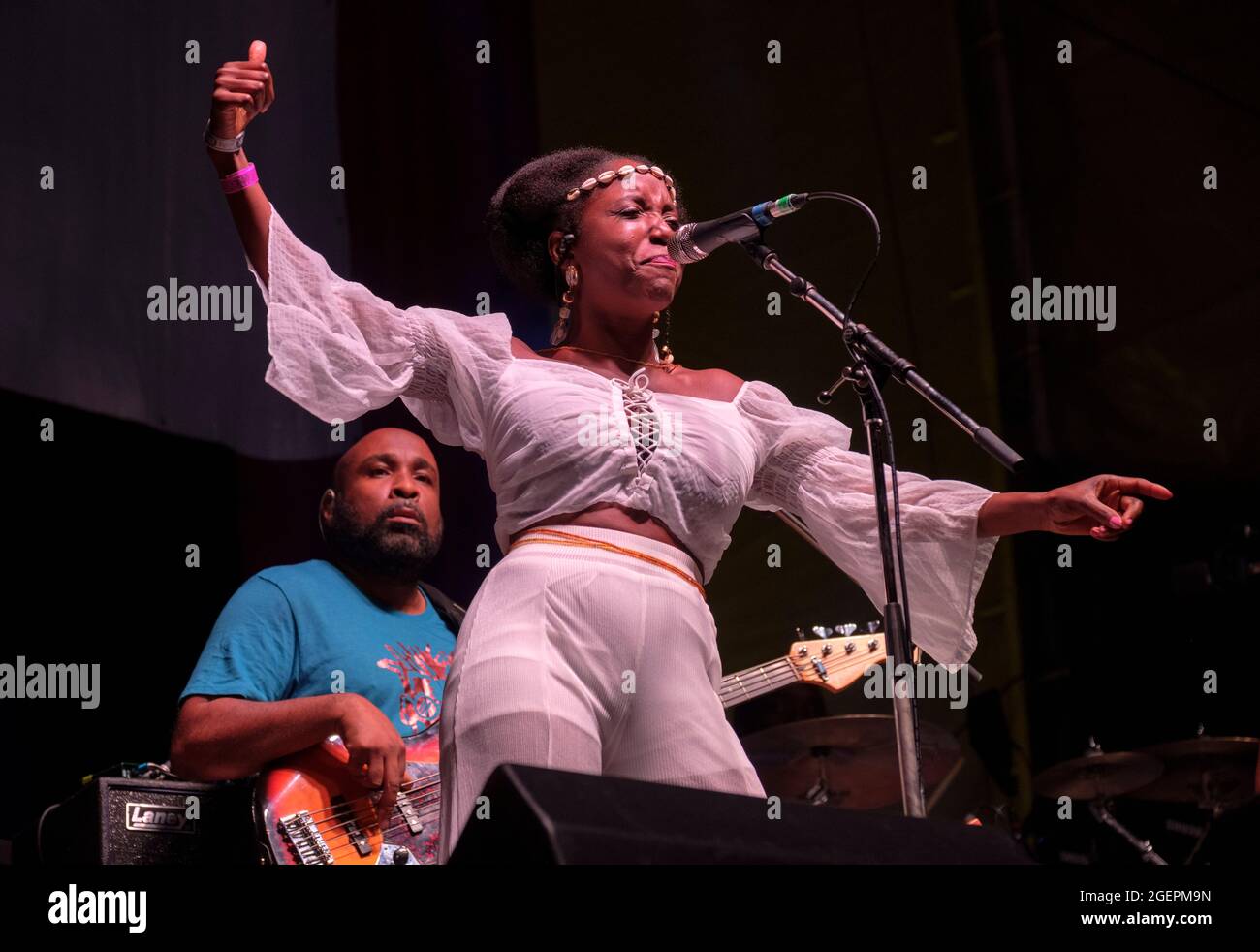 Farnham, UK, 20 August 2021. Caron Wheeler of iconic British soul band ...