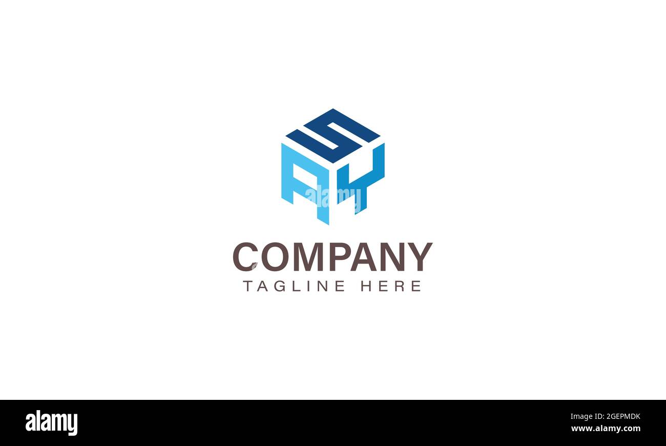 Letter SAY Logo, Three Letter Logo, Alphabet S A Y Hexagon Shape Vector ...