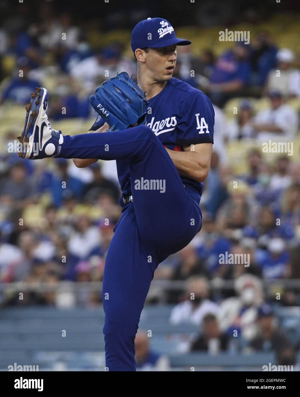 Los Angeles, USA. 21st Aug, 2021. Los Angeles Dodgers' starting pitcher ...