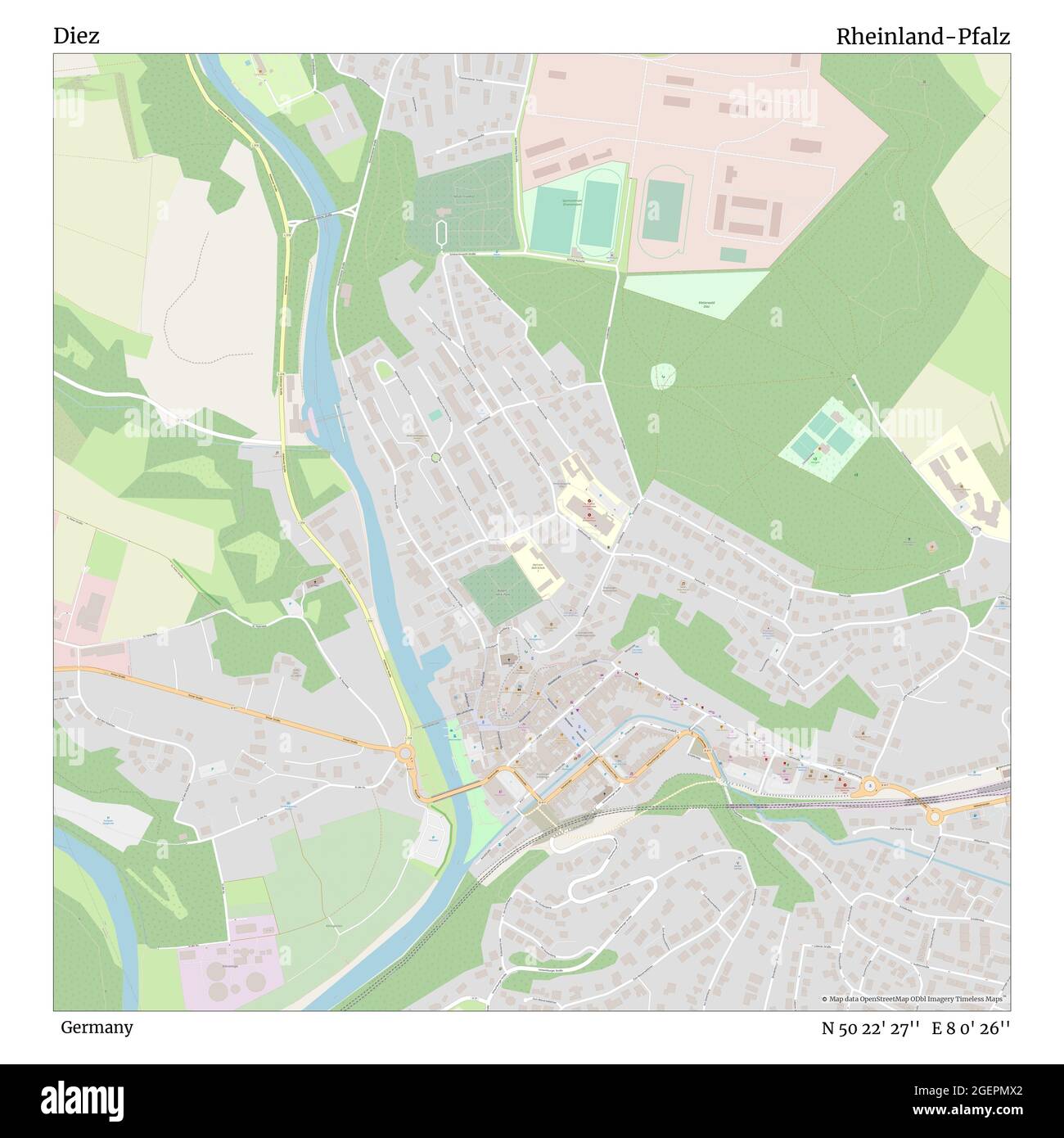 Diez, Germany, Rheinland-Pfalz, N 50 22' 27'', E 8 0' 26'', map ...