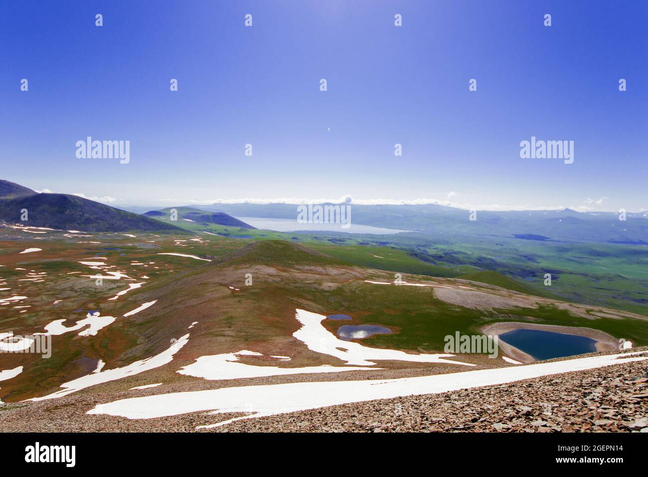 Amazing scenery of the mountain ranges in Georgia under blue sky Stock ...