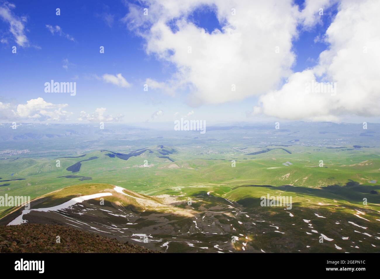 Amazing scenery of the mountain ranges in Georgia under blue sky Stock ...