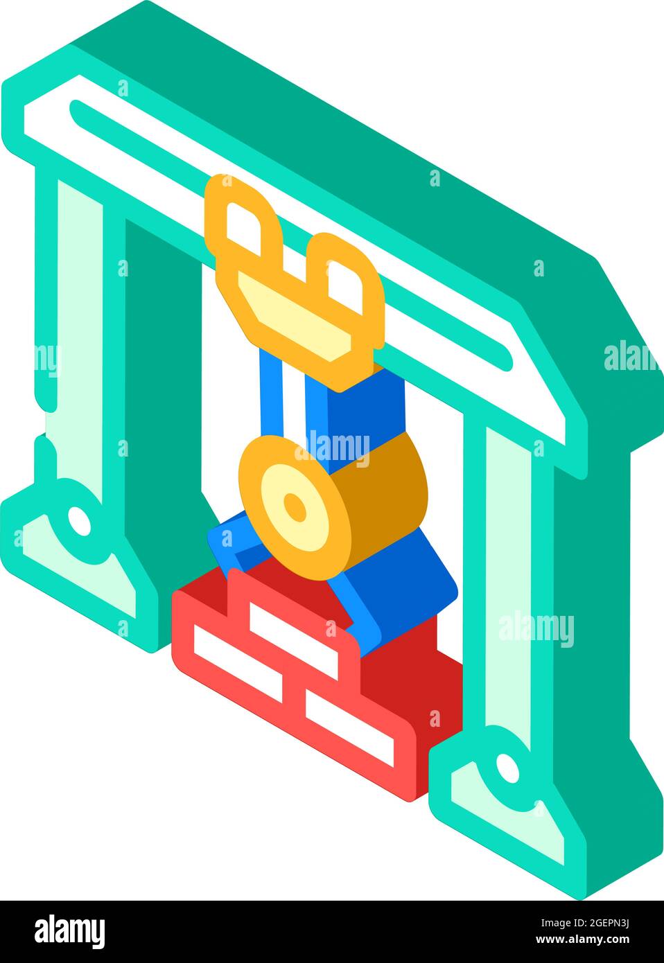 crane robot isometric icon vector illustration Stock Vector Image & Art ...