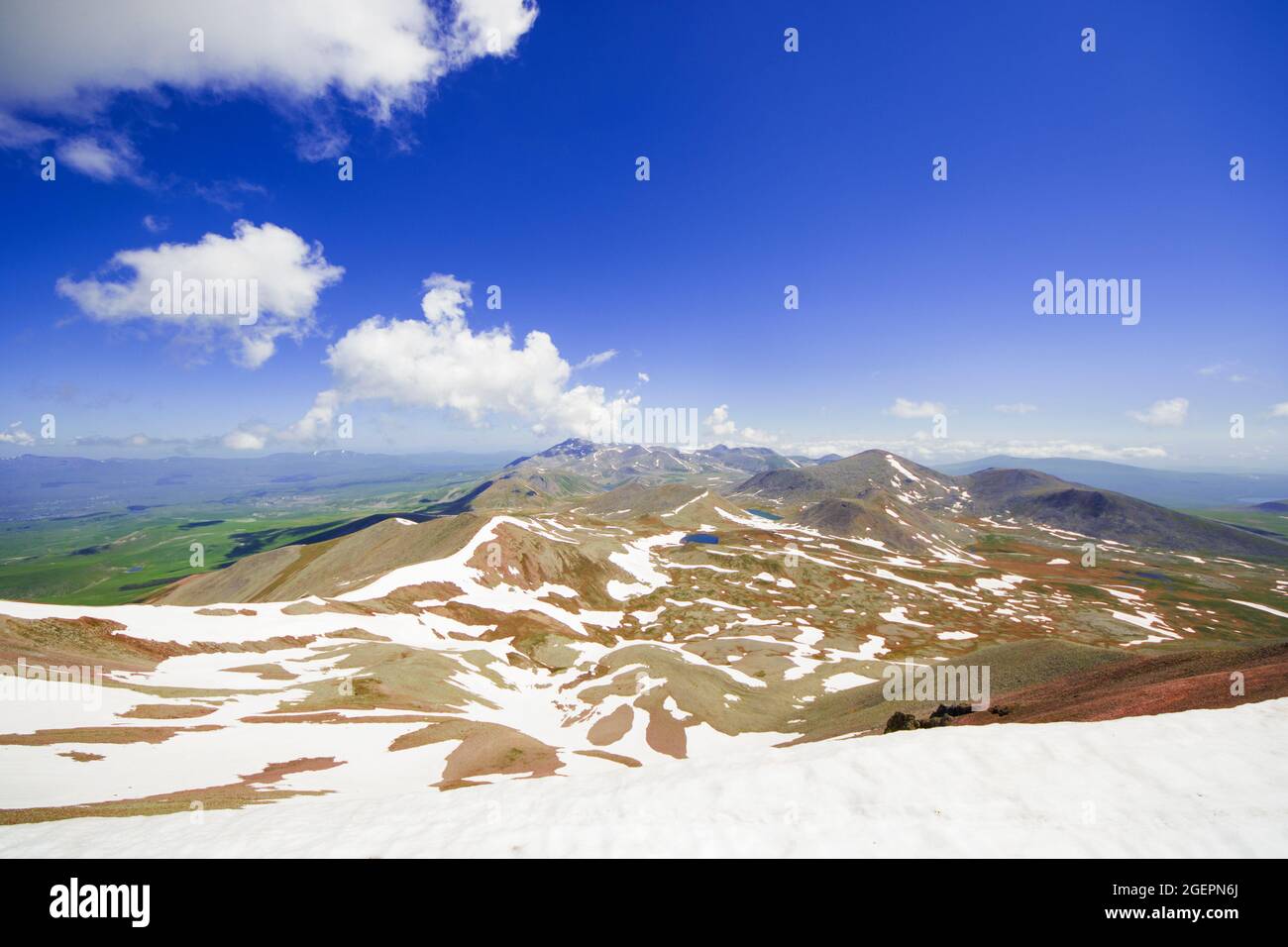 Amazing scenery of the mountain ranges in Georgia under blue sky Stock ...