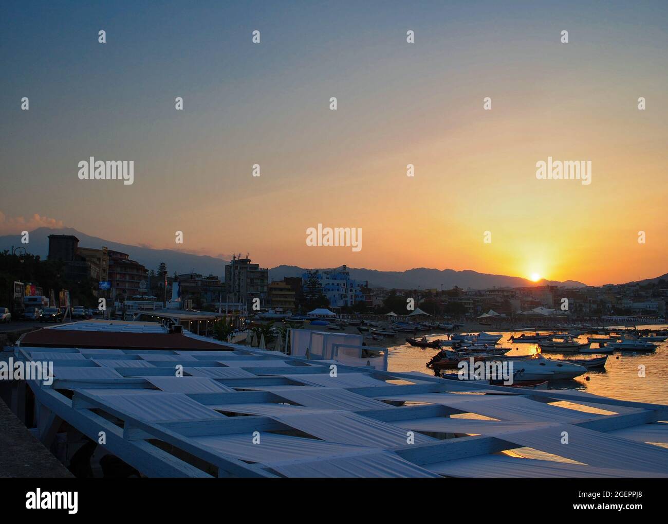 Sunset in Sicily Stock Photo - Alamy