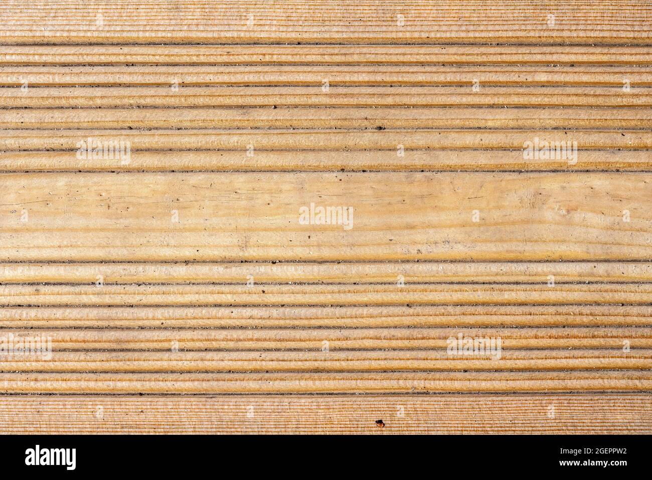 Used treated pine wood timber decking plank boards background, stock ...