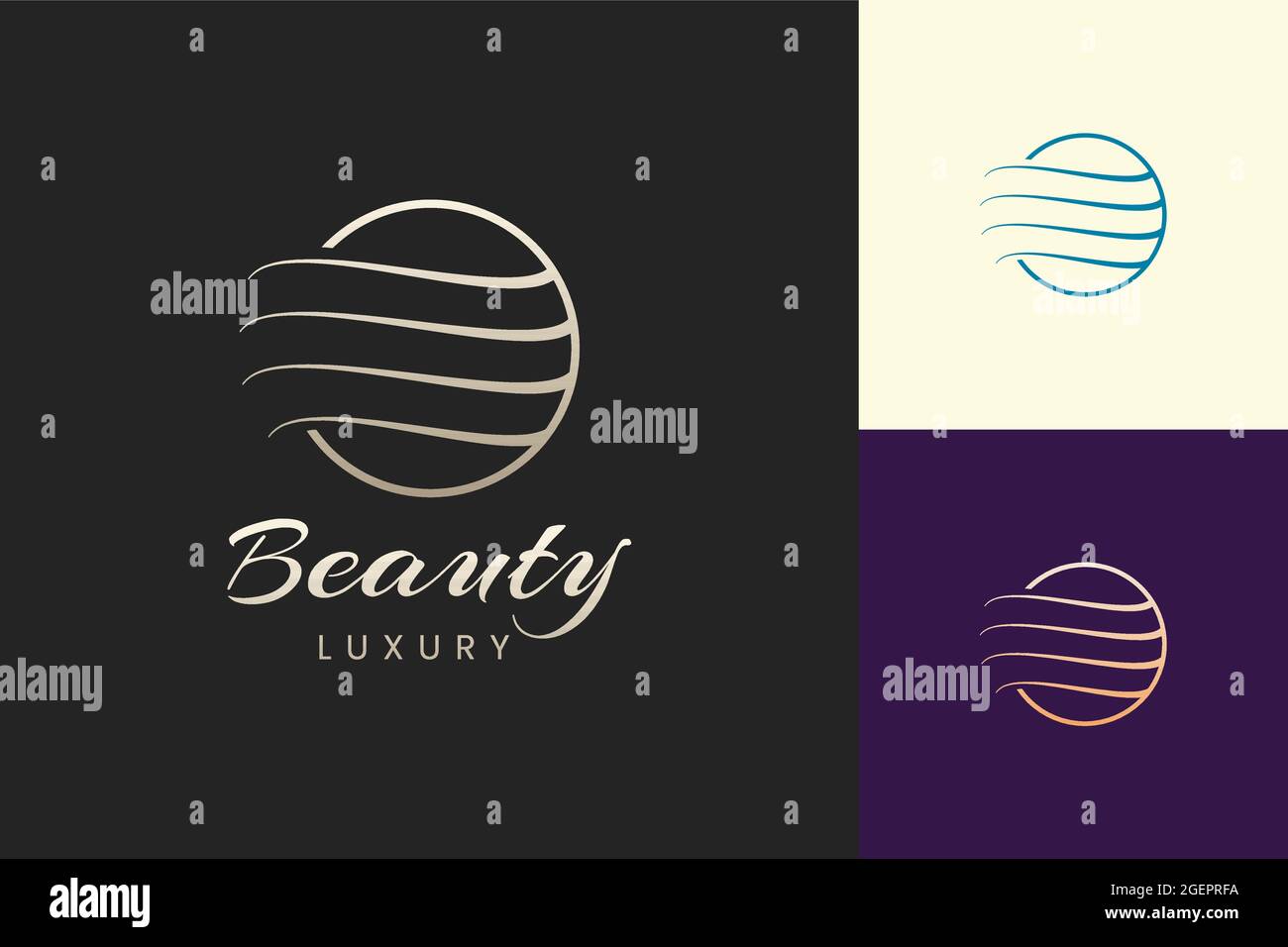 Salon logo template with simple and luxury hair shape Stock Vector ...