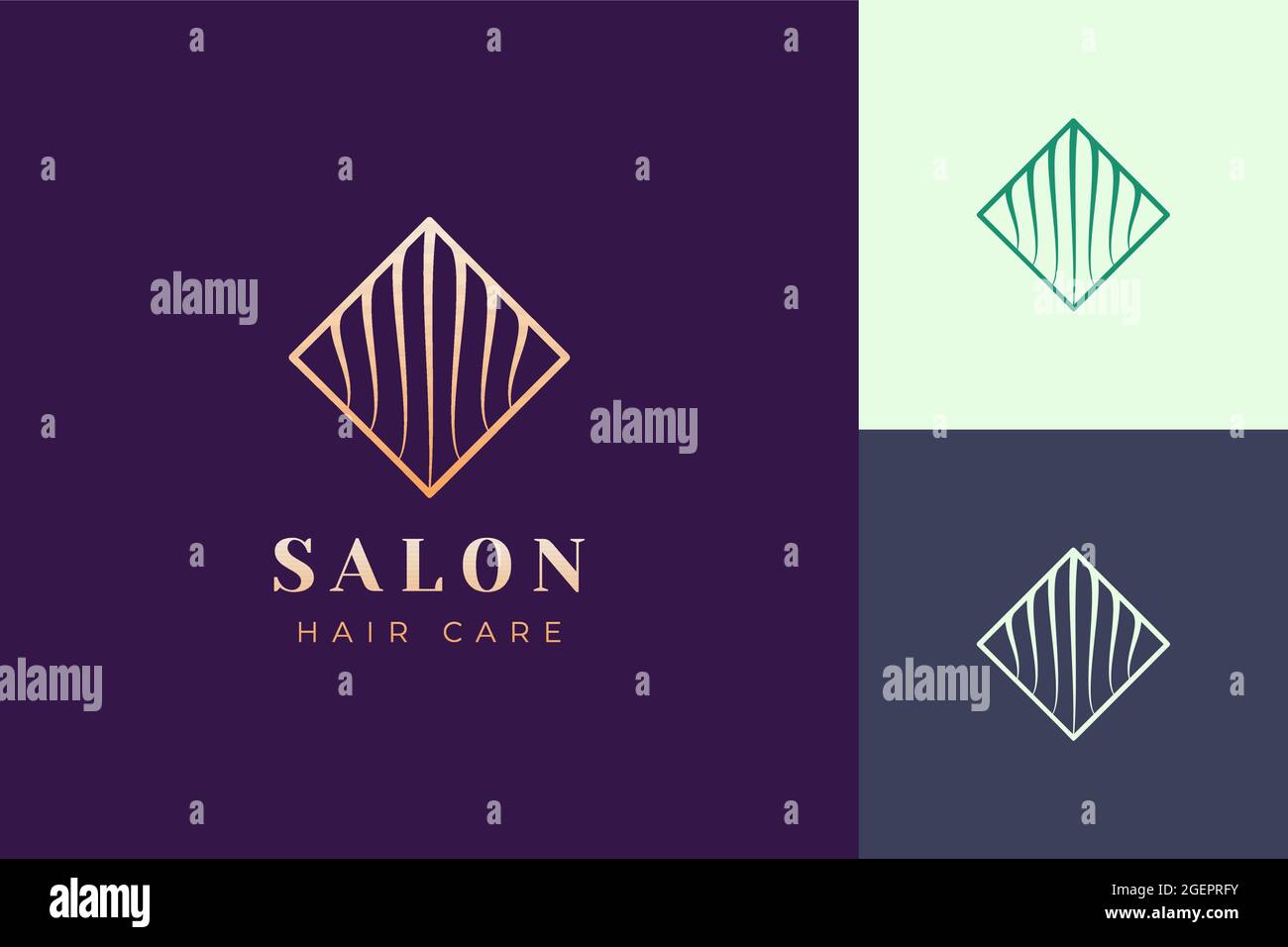 Salon logo template with simple and luxury hair shape Stock Vector ...
