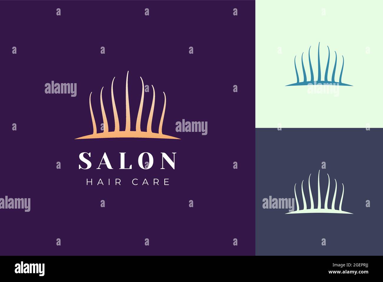 Salon logo template with simple and luxury hair shape Stock Vector ...