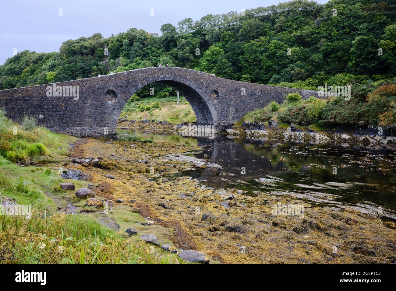 The Bridge of the Atlantic or Clachan Bridge spanning the Clachan sound ...