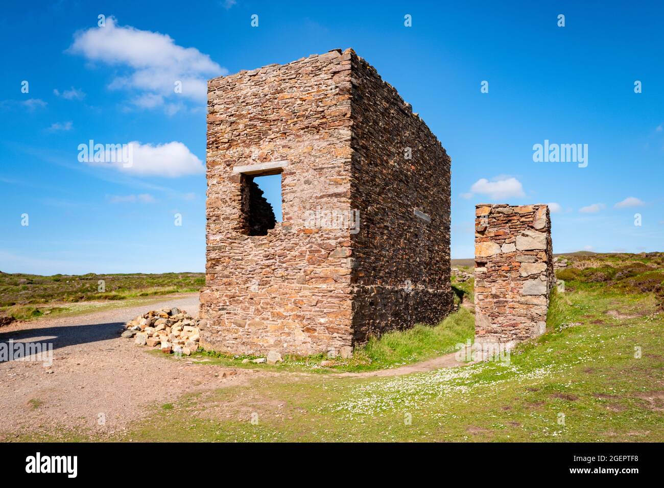 Whim engine house (1880) at the former Wheal Coates mine near St Agnes ...