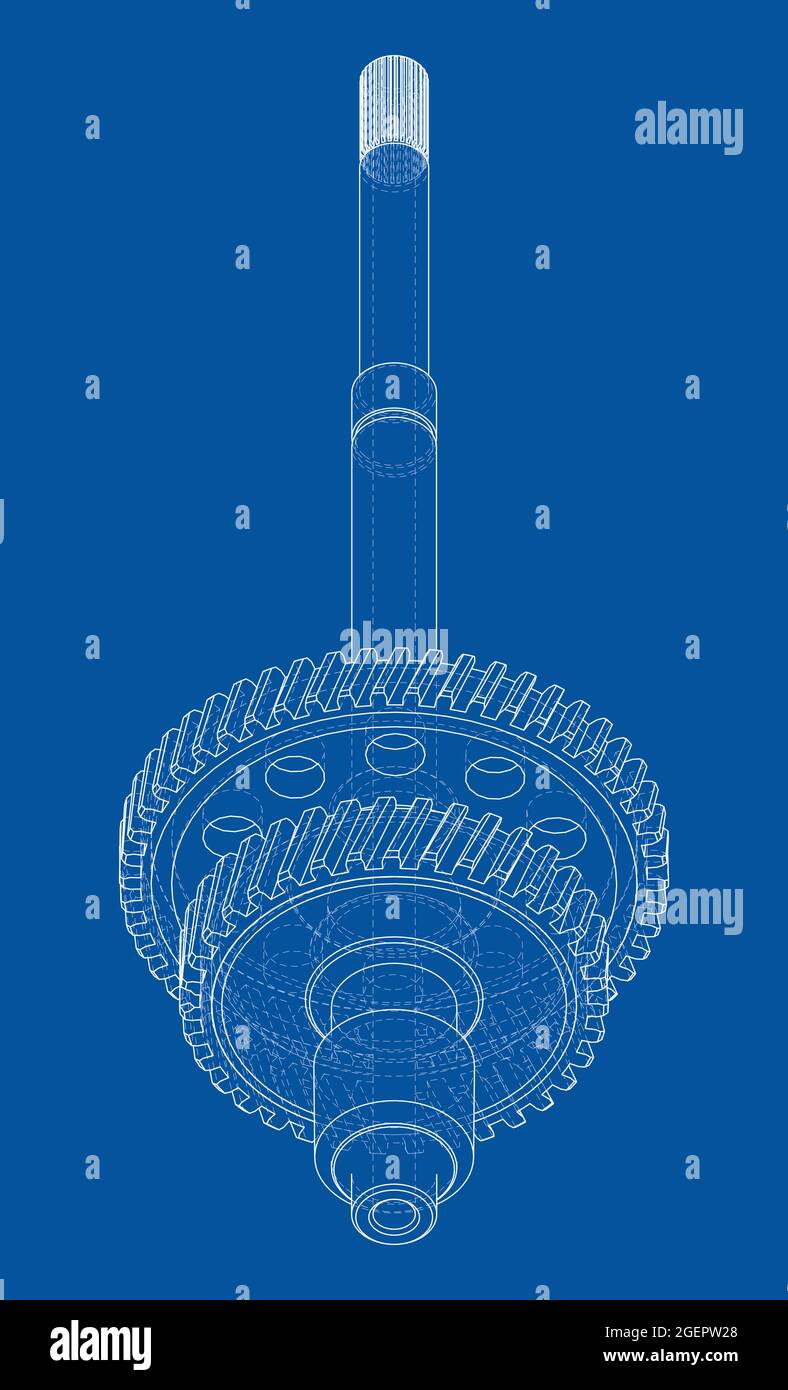 Shaft with gear wheel. Vector Stock Vector Image & Art - Alamy
