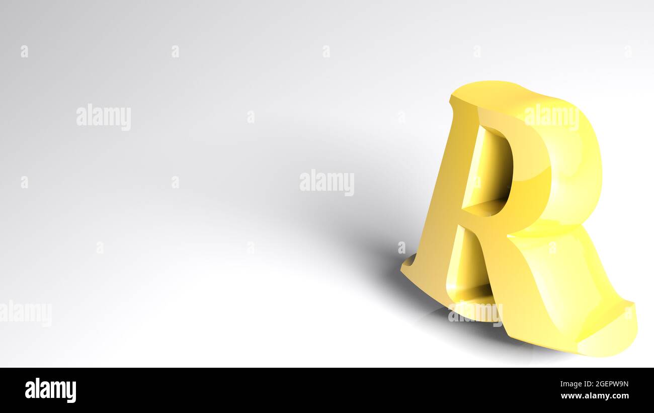 White background with R letter - 3D rendering illustration Stock Photo ...