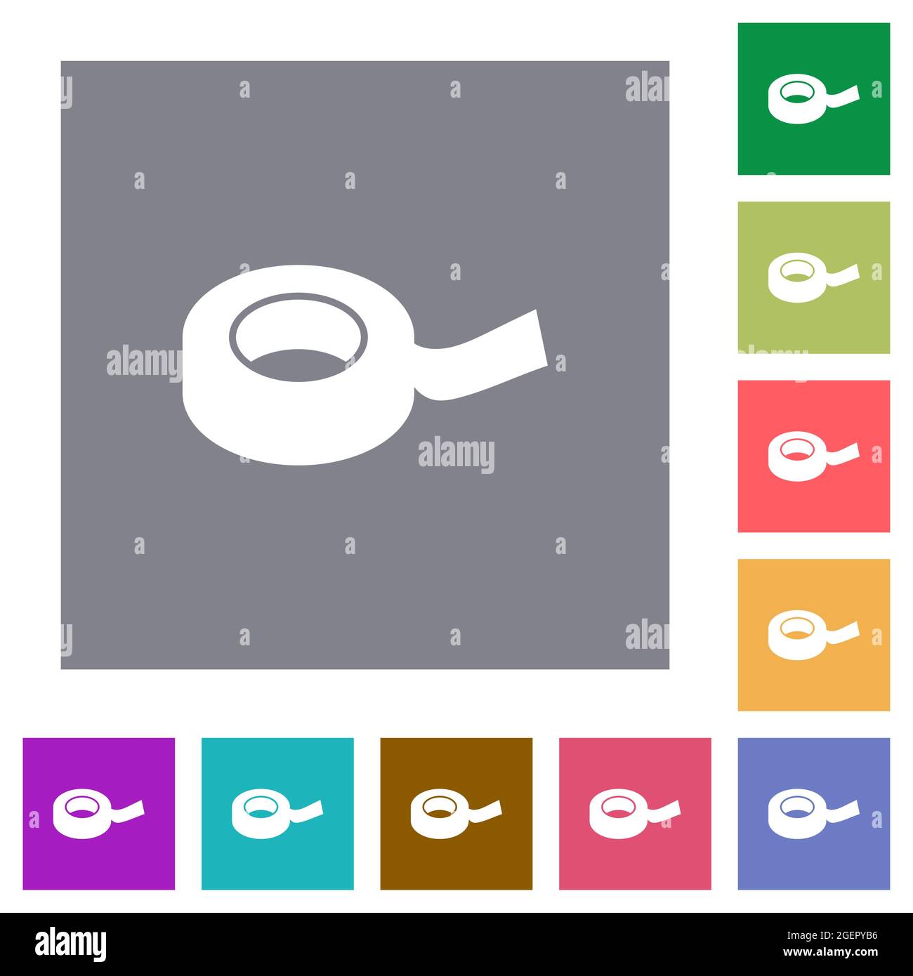 Insulating tape flat icons on simple color square backgrounds Stock Vector Image & Art - Alamy