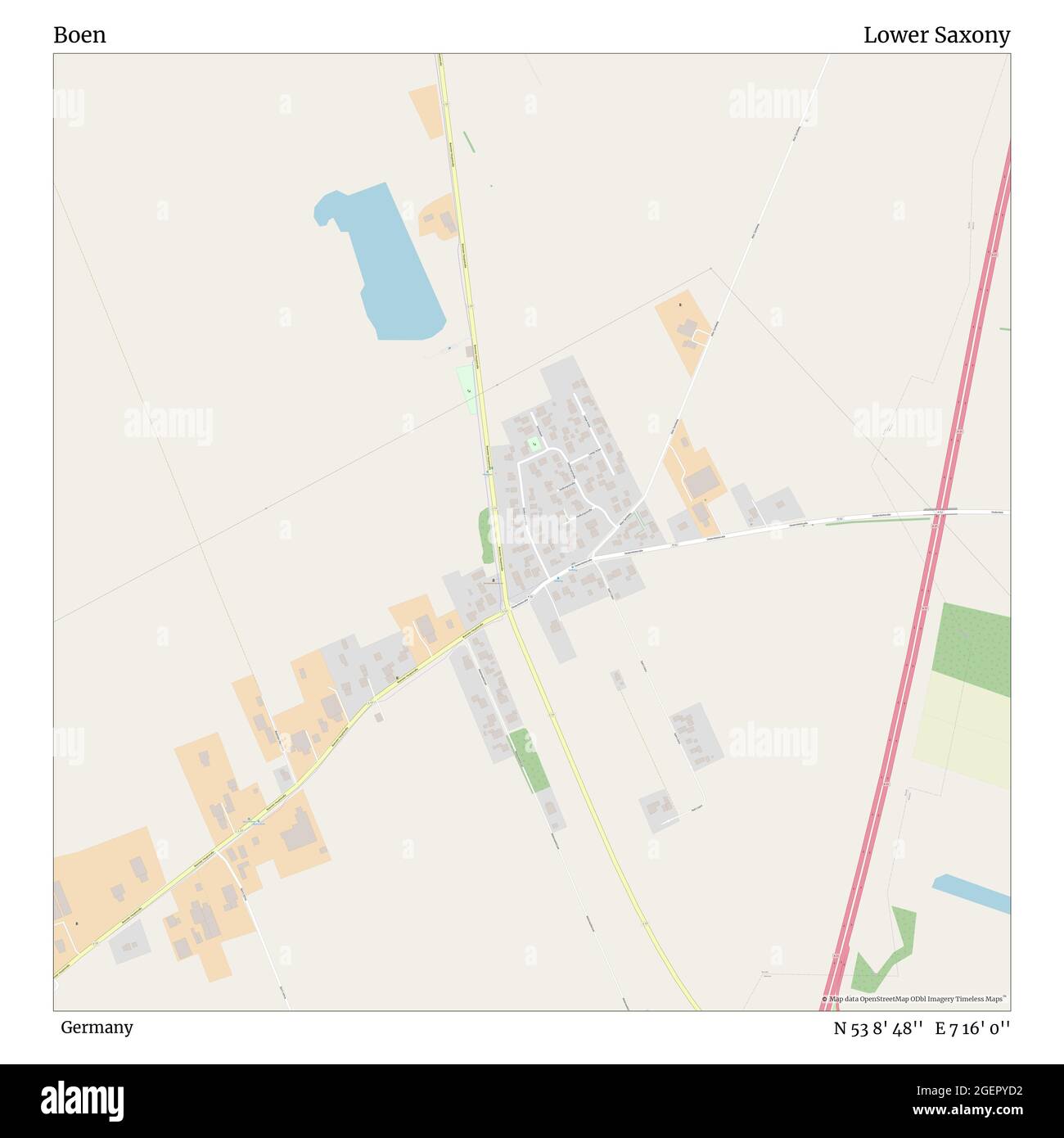 Boen, Germany, Lower Saxony, N 53 8' 48'', E 7 16' 0'', map, Timeless ...