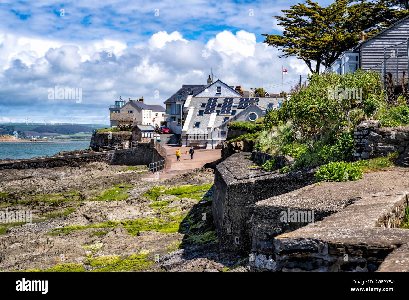 View of Appledore from the Southwest Coast Path. The Appledore Lifeboat ...