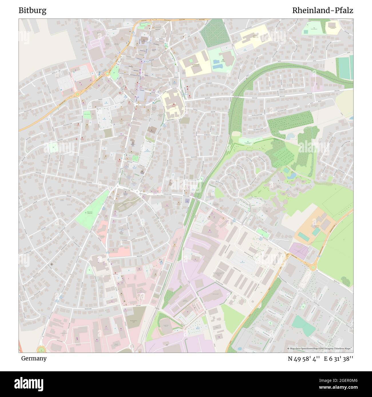 Bitburg, Germany, Rheinland-Pfalz, N 49 58' 4'', E 6 31' 38'', map ...