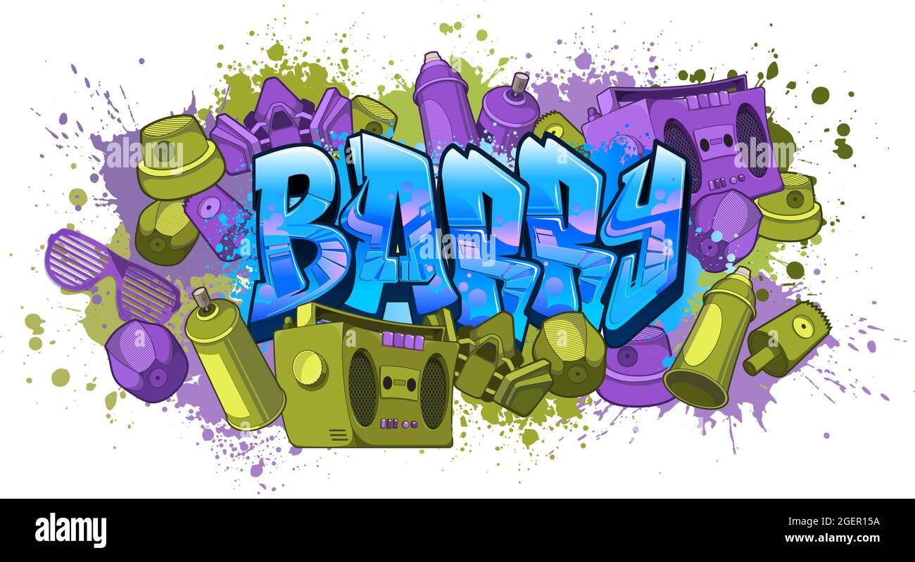 Graffiti styled Name Design - Barry Cool legible graffiti art Stock ...