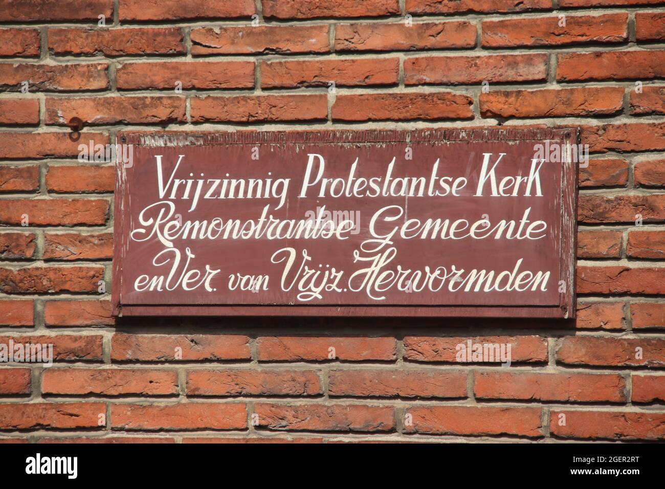 Old Remonstrant church in the heart of the village Boskoop in the ...