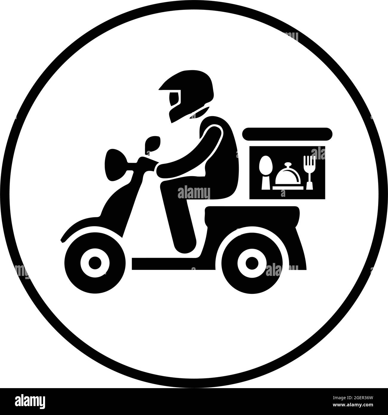 Fast food delivery driver Black and White Stock Photos & Images - Alamy