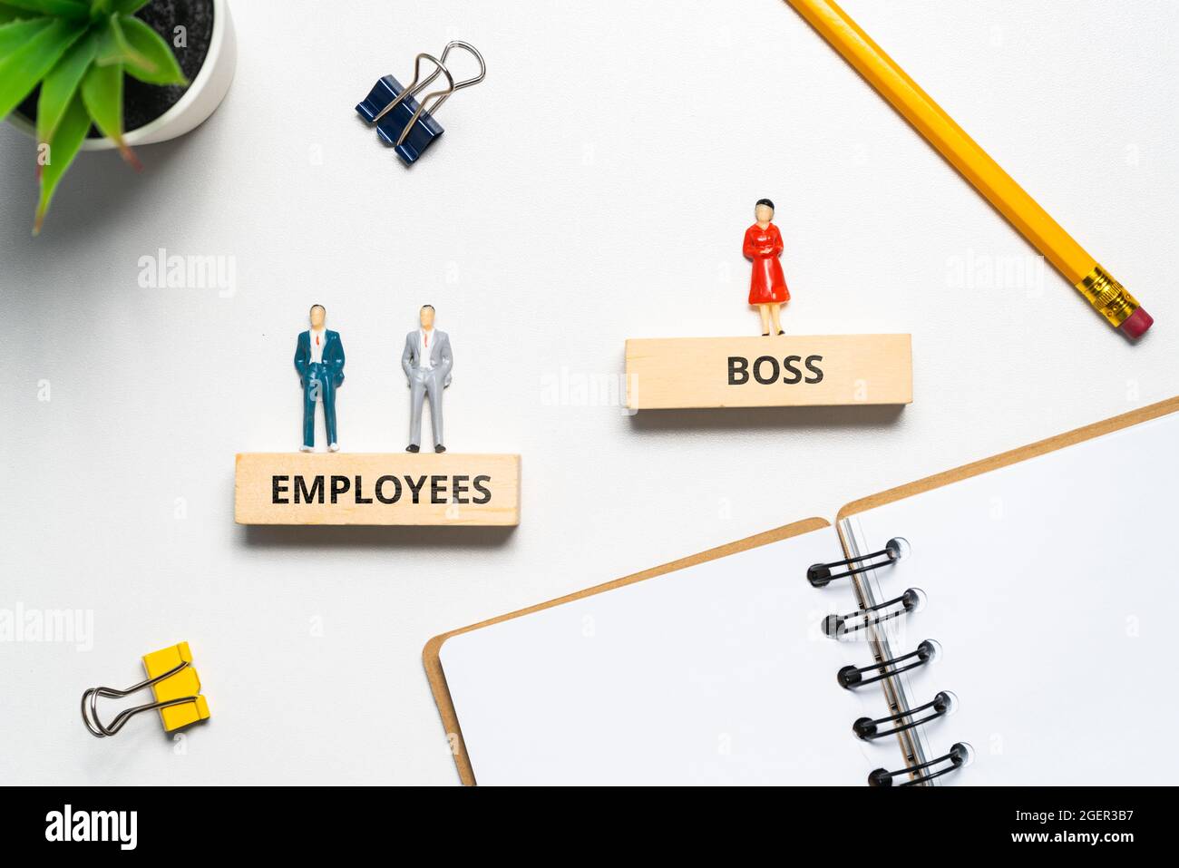 The concept of a woman boss and her staff Stock Photo - Alamy