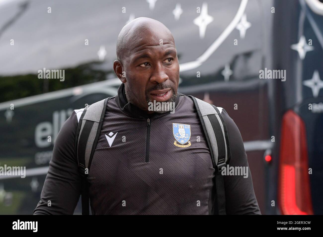 Darren Moore manager of Sheffield Wednesday arrives at the ground Stock ...